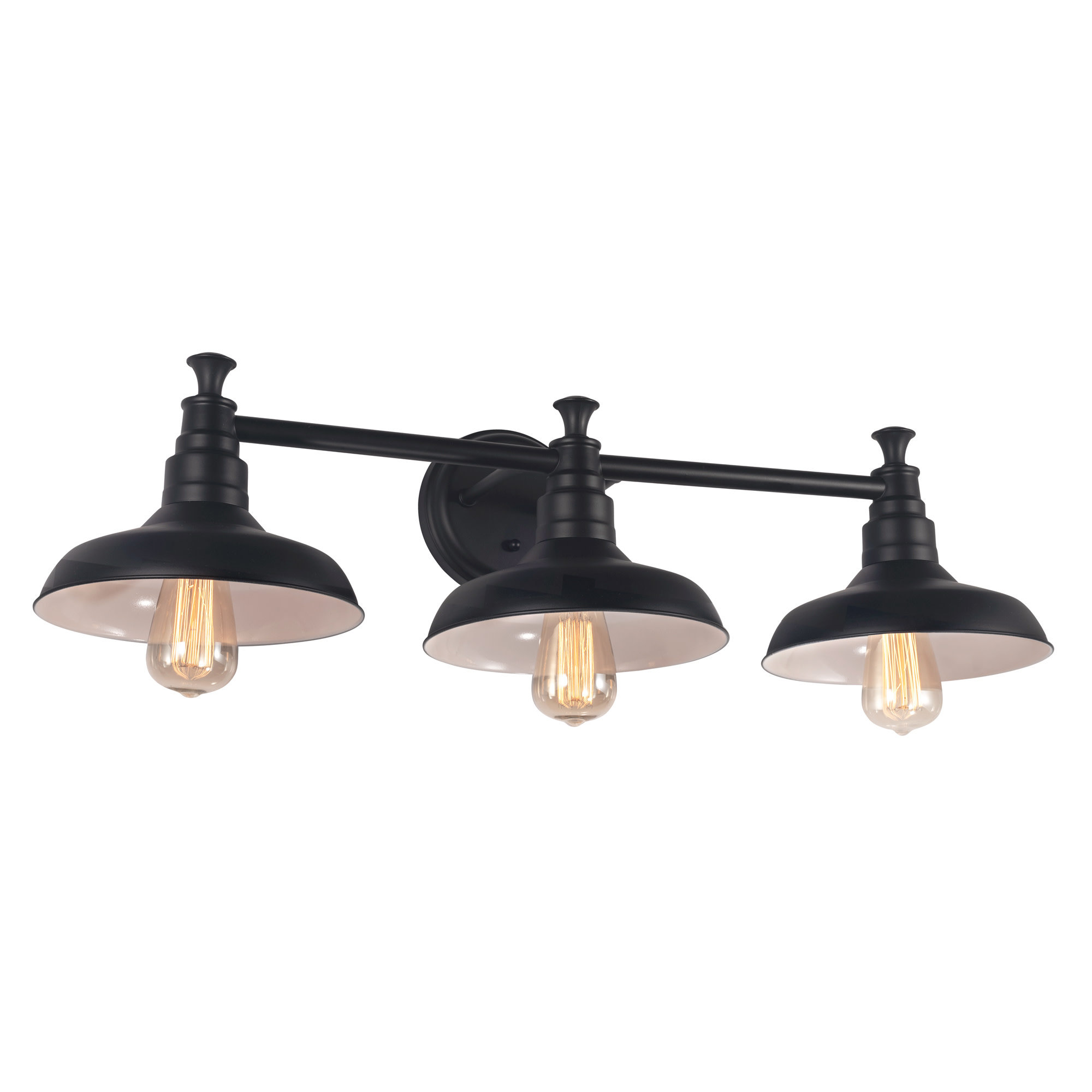 Red Barrel Studio® Horrel 3 - Light Dimmable Matte Black Vanity Light ...