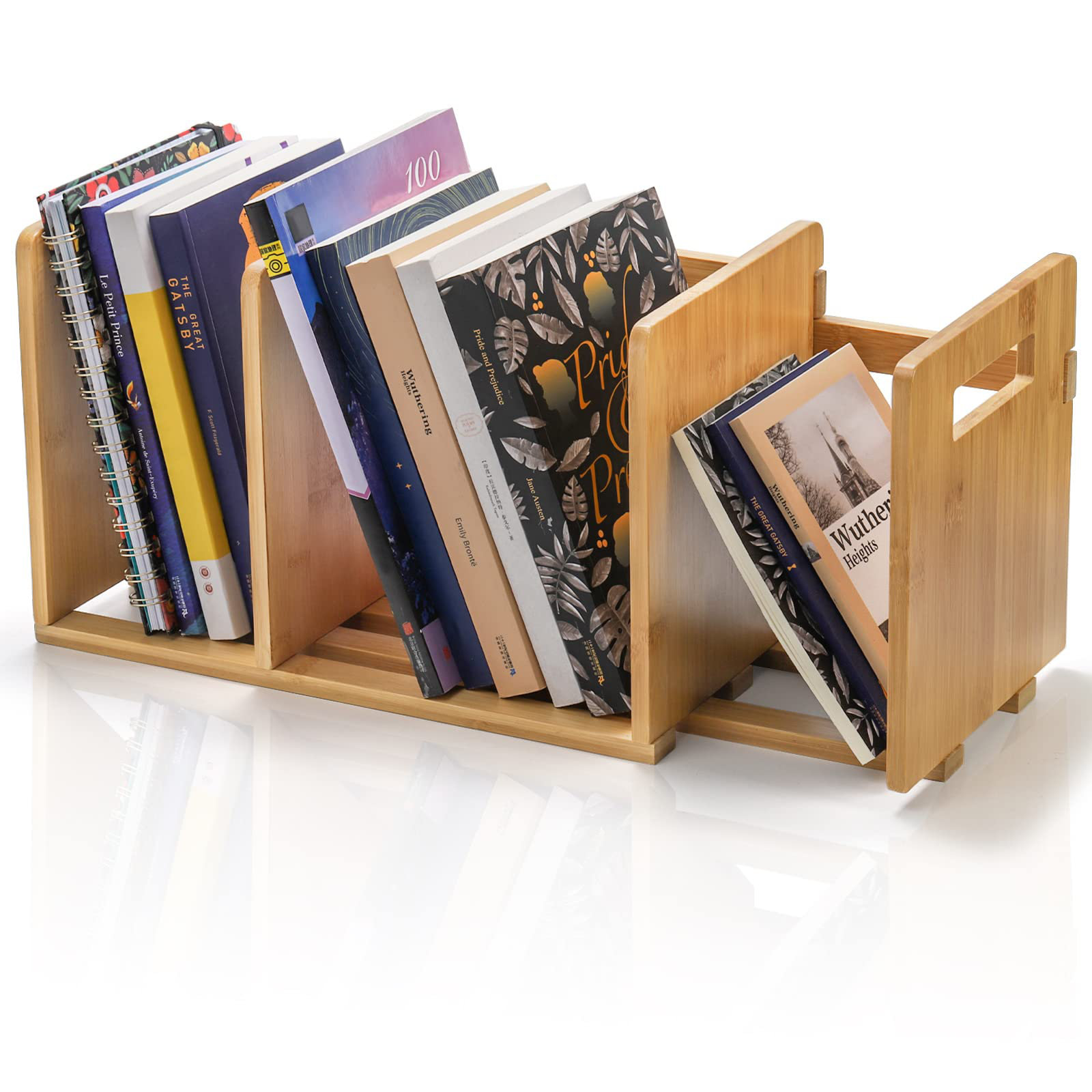 George Oliver Bamboo Desktop Bookshelf, Expandable Desktop Organizer ...