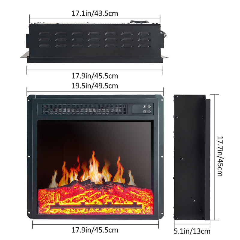 Symple Stuff 18" Electric Fireplace, Electric Fireplace Inserts With 7 ...