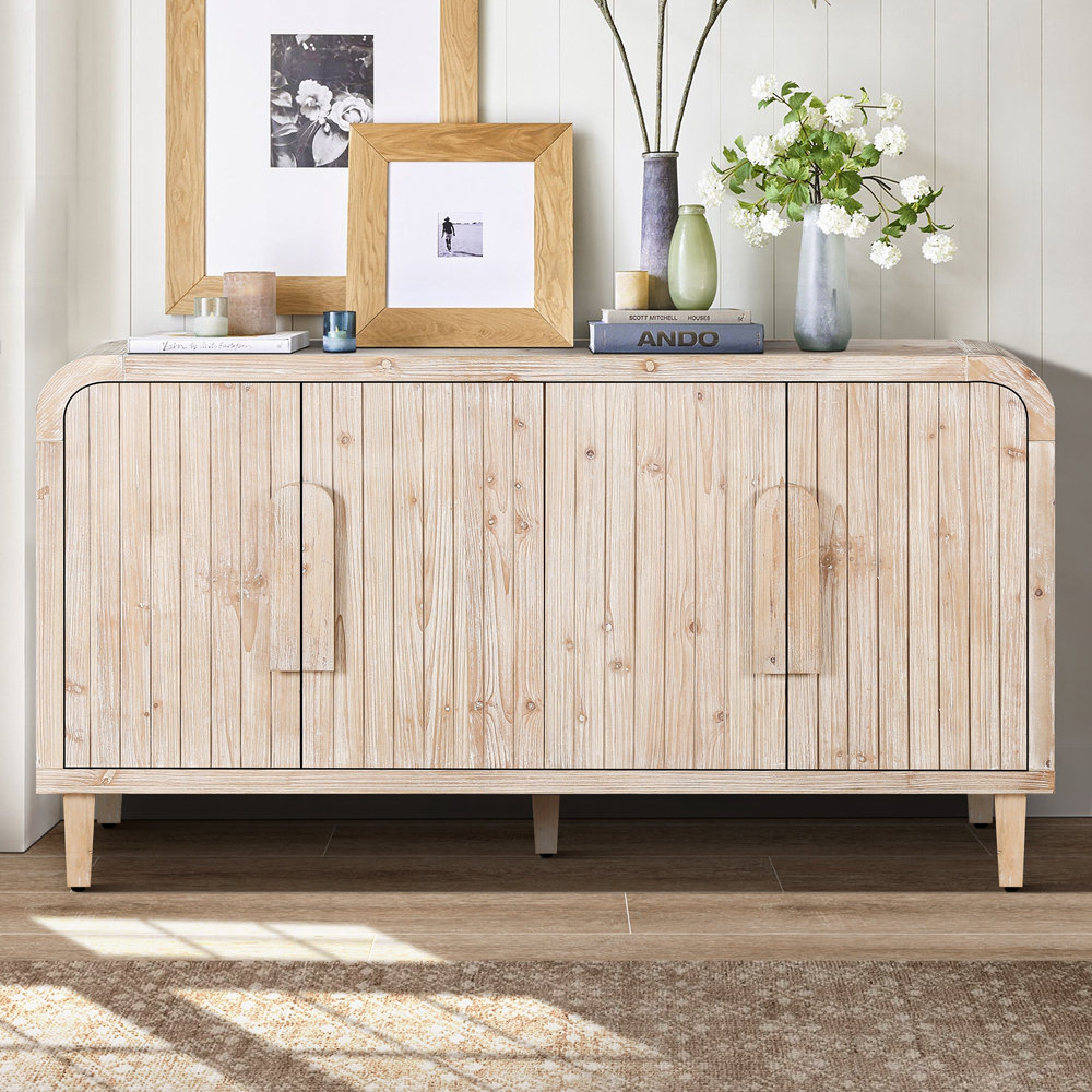 Gracie Oaks Durable MDF Countertop Cabinet with Curved Design for ...