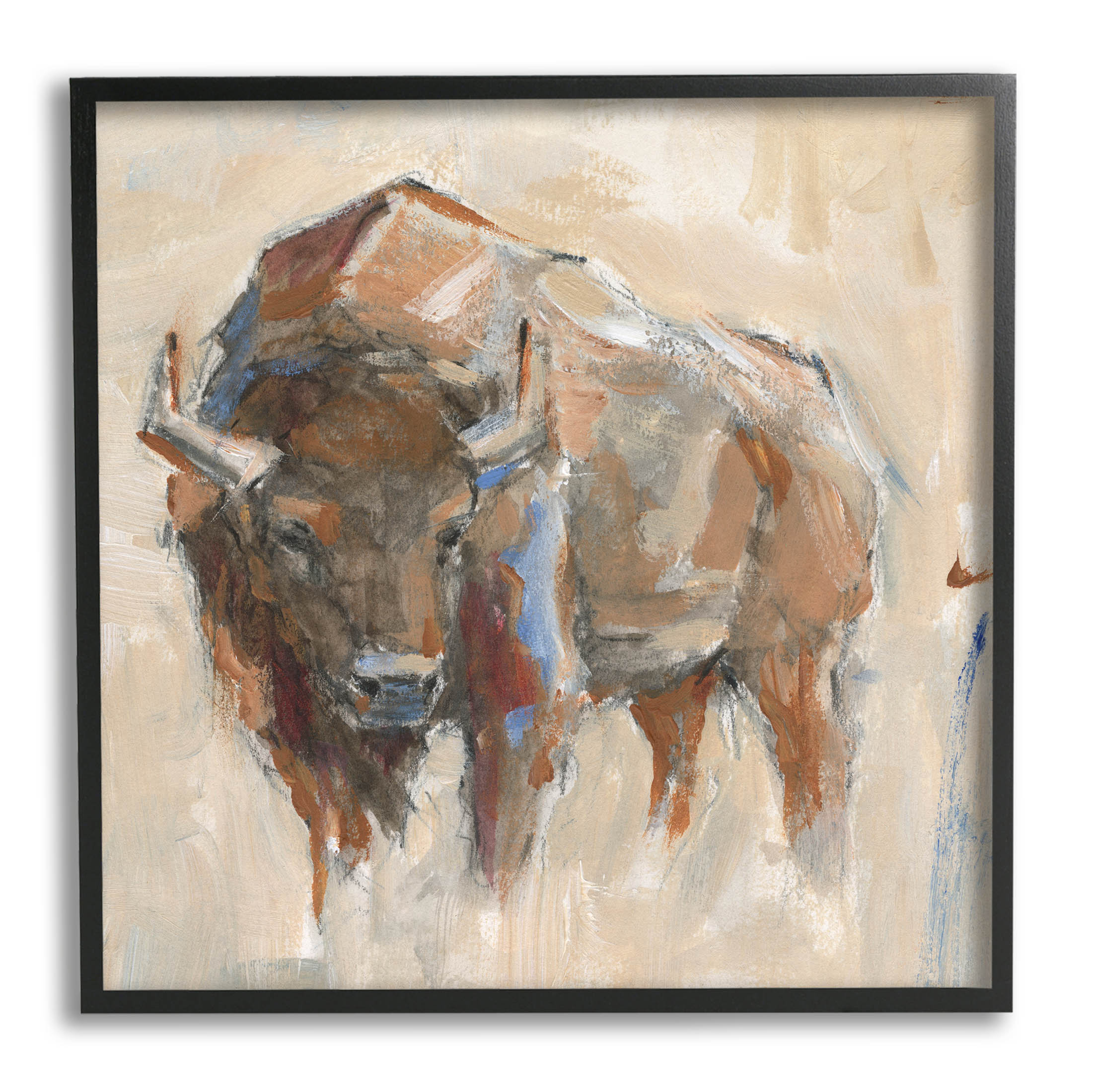 August Grove® Bison Portrait Country Wildlife Picture Frame Painting on ...