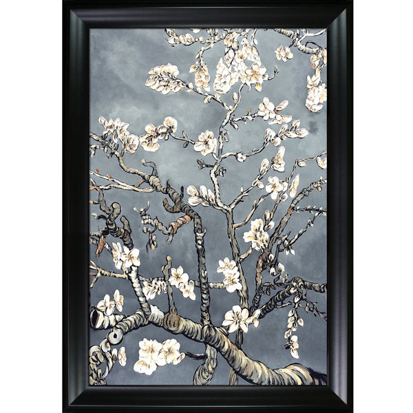 La Pastiche " Almond Blossoms (Vertical), Pearl Grey " by La Pastiche ...
