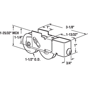 Prime-Line 1-1/2 in. Steel Ball Bearing Tandem Roller Assembly, Plain ...