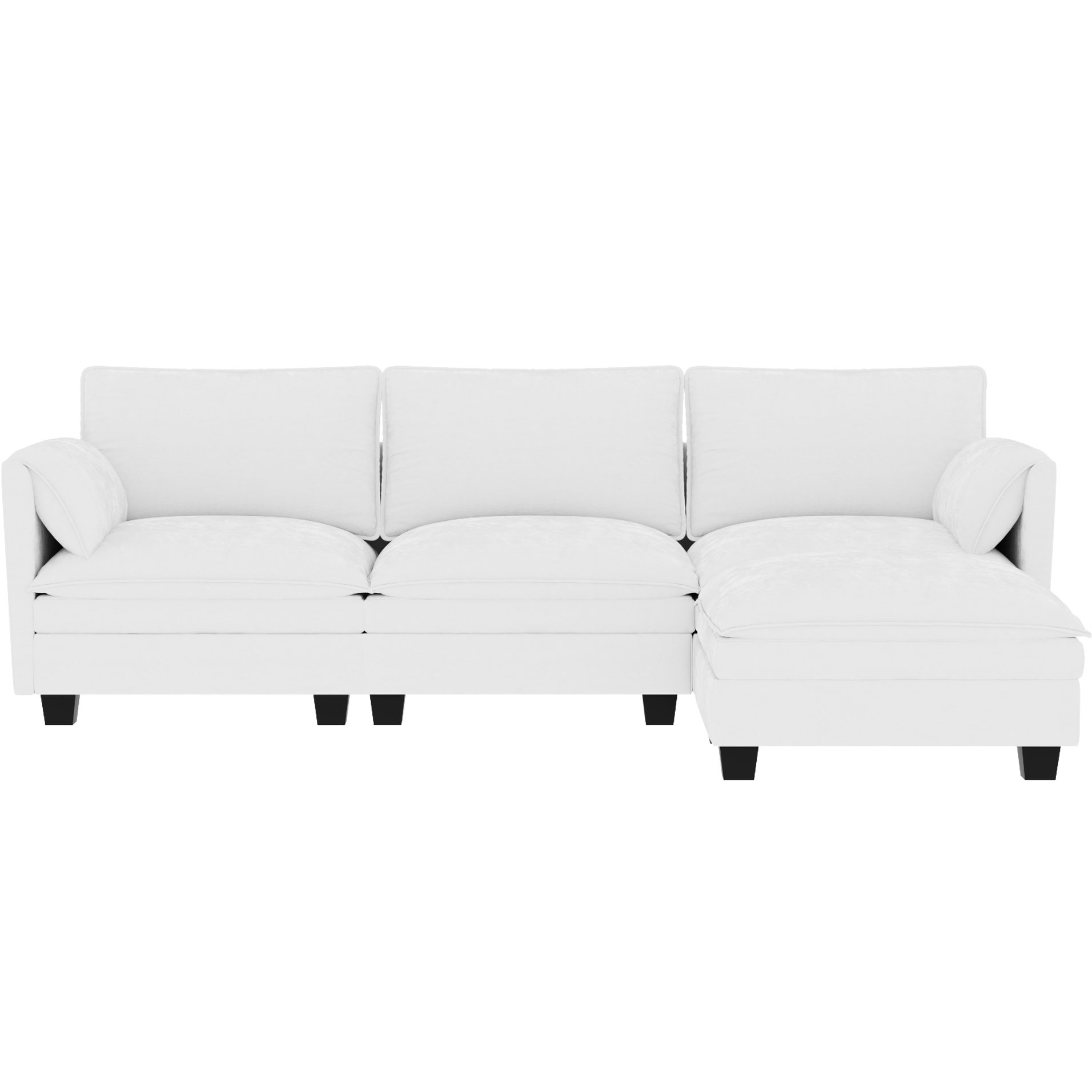 Latitude Run® Large 4 L-shaped Couch, Breathable Skin- Fabric, Movable ...