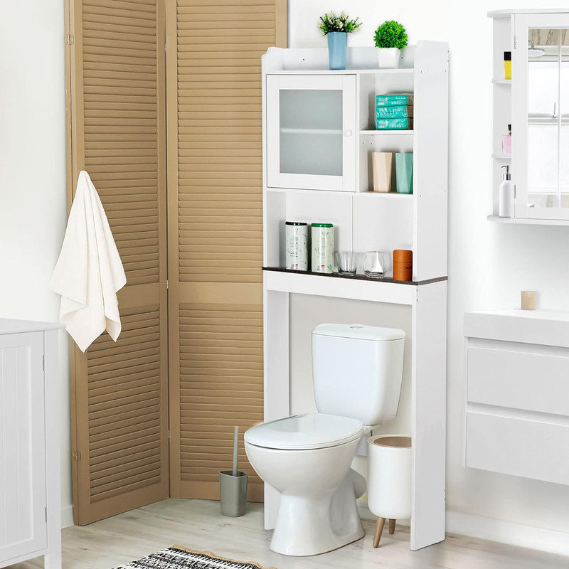 Brayden Studio Over The Toilet Bathroom Storage Cabinet Freestanding ...