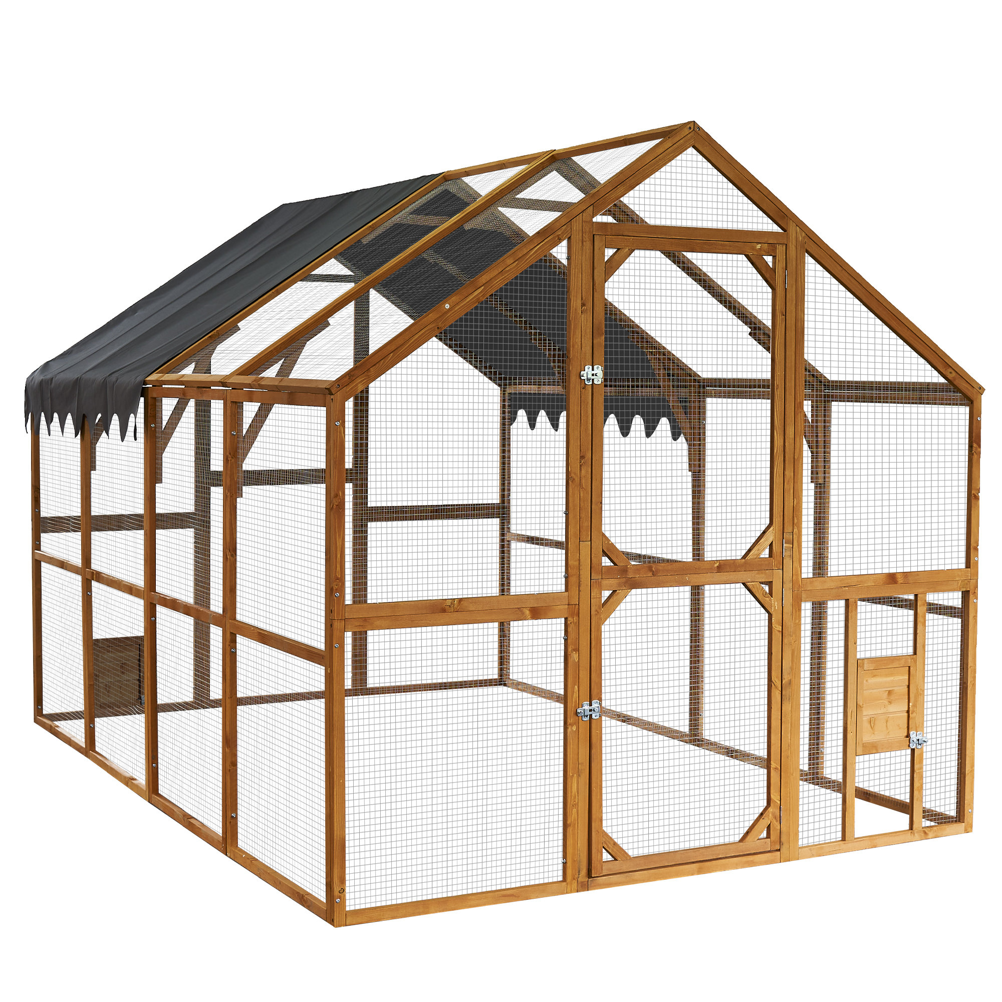 One Allium Way® Large Chicken Coop, Walk-In Poultry Chicken Hen Cage ...
