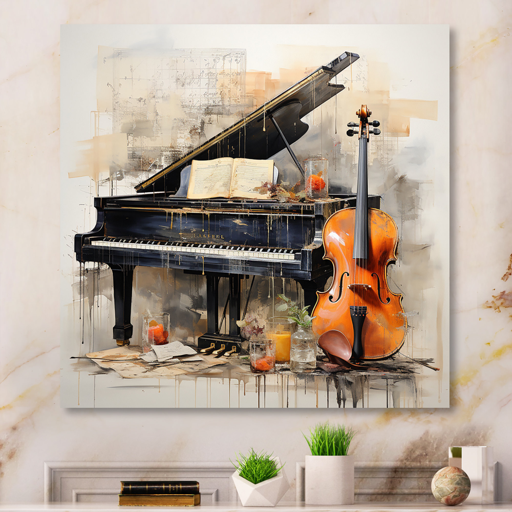 Red Barrel Studio Music Melancholy Melodies Subdued - Music Wall Art ...