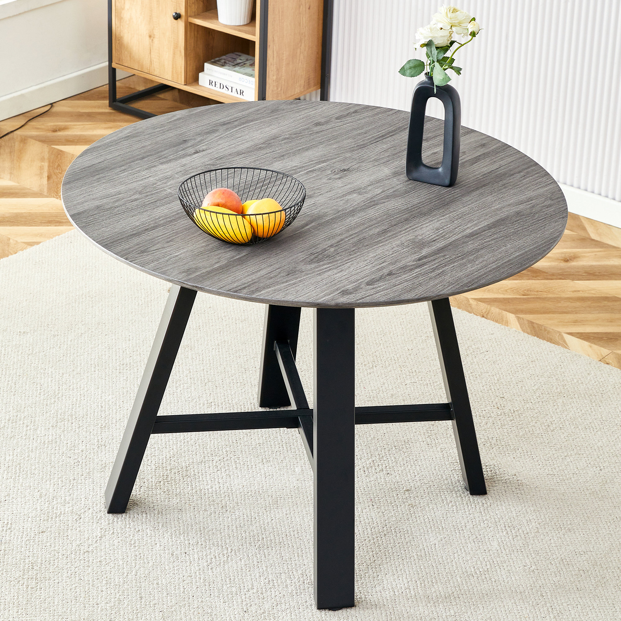 17 Stories Modern Minimalist 42 - Inch Diameter Round Dining And Coffee ...