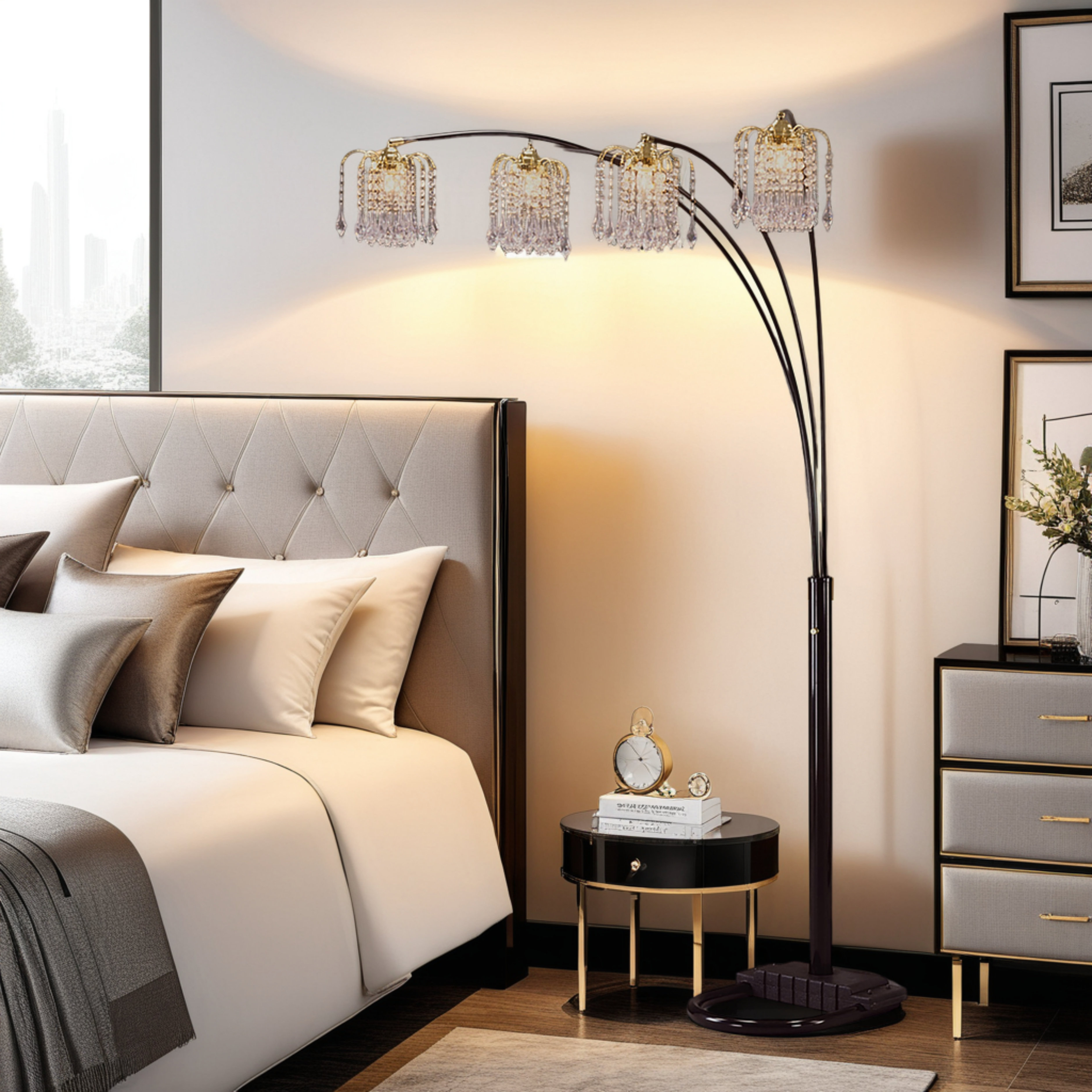 Everly Quinn Modern Style Multi-head Floor Lamp,Classic Luxury Sleek ...