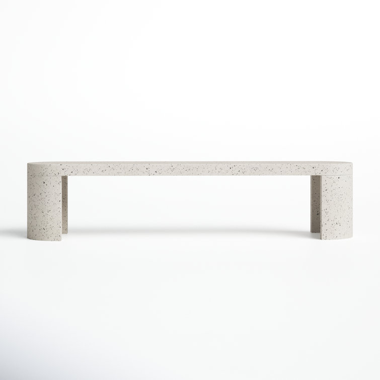 AllModern Ros Stone / Concrete Outdoor Bench | Wayfair