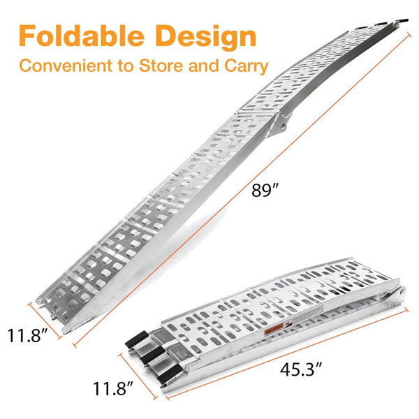 Audew 2Pcs 7.5ft Aluminum Loading Ramp with Support Legs for Trucks ...