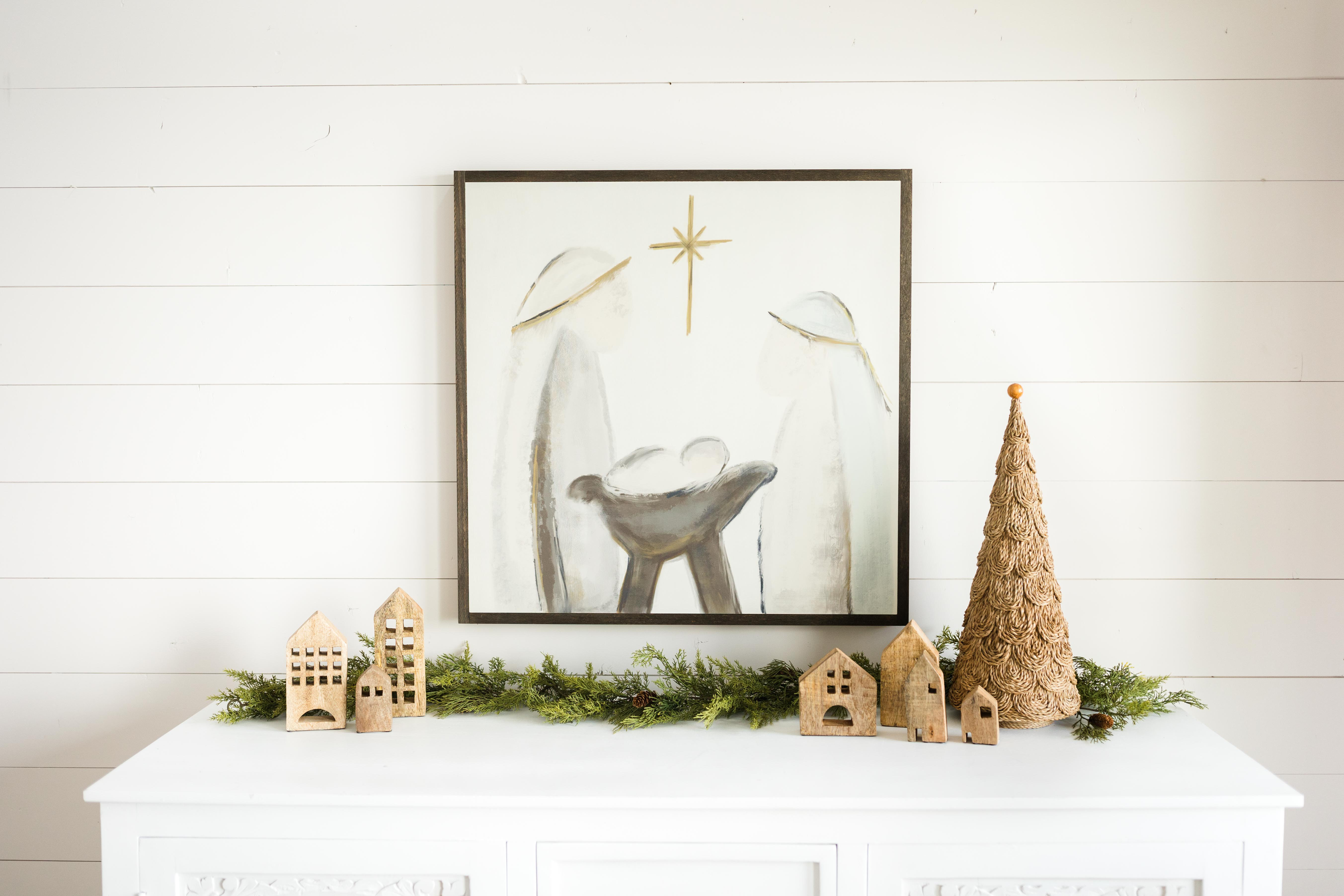 The Holiday Aisle® Christmas Nativity Scene Wall Art Painted Abstract ...