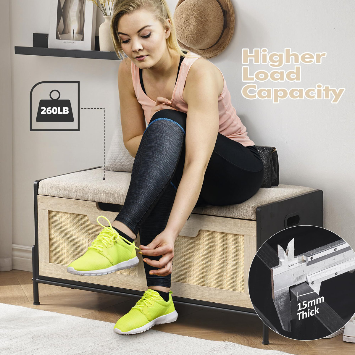 Ebern Designs Goslee Flip Top Storage Bench & Reviews | Wayfair