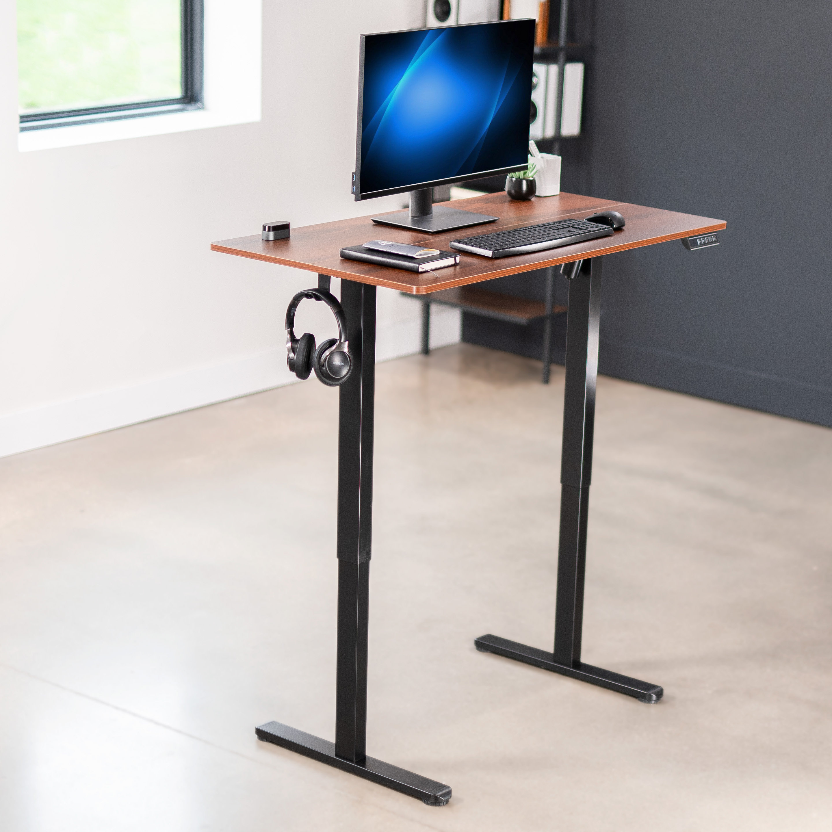 VIVO Electric 44"x 24" Sit Stand Desk, Height Adjustable Workstation ...