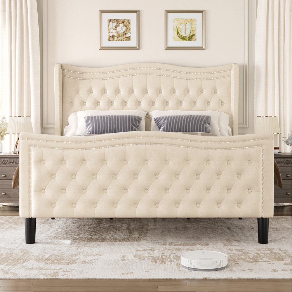 House of Hampton® Velvet King Size Bed | Wayfair