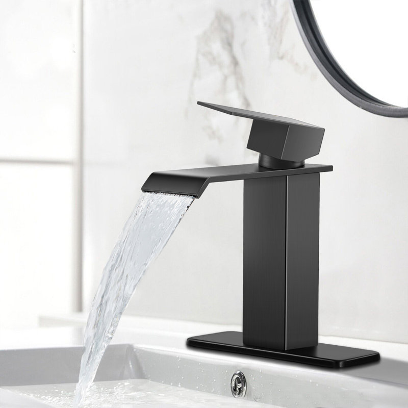 Wilmall Single Hole Single Handle Bathroom Faucet with Drain Assemble ...
