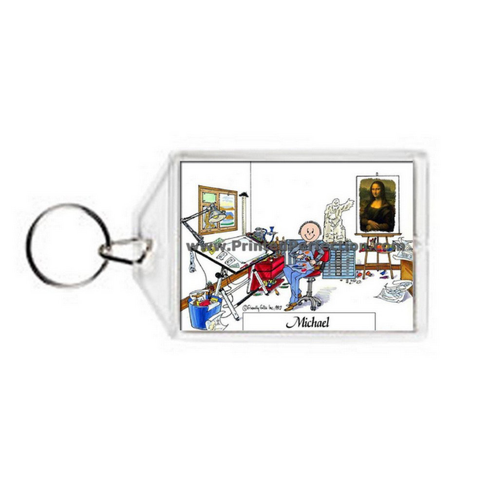 Printed Perfection Personalized Artist - Male Acrylic Key Chain | Wayfair