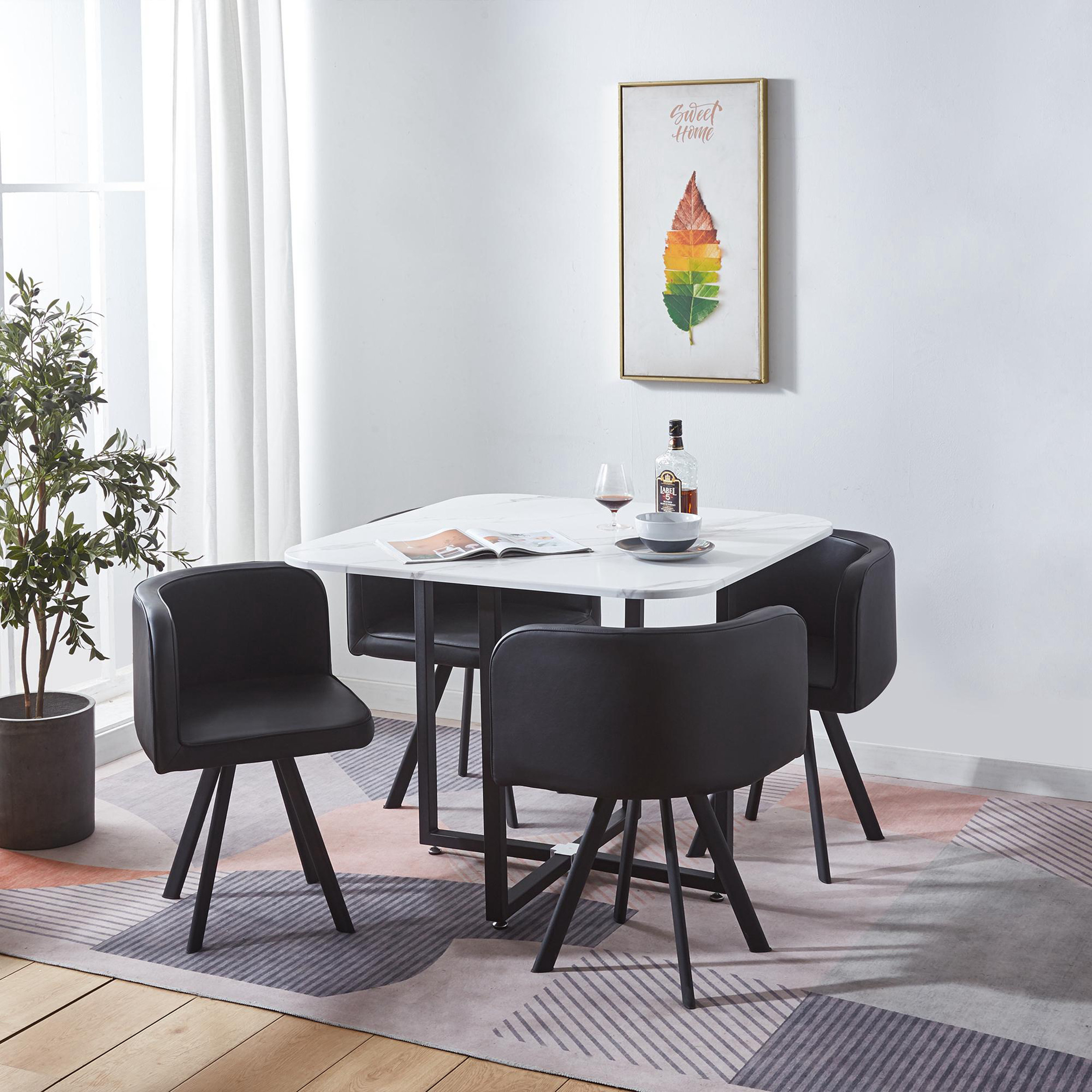 Ivy Bronx Triangle Seat Curved Back Dining Table Set - Wayfair Canada