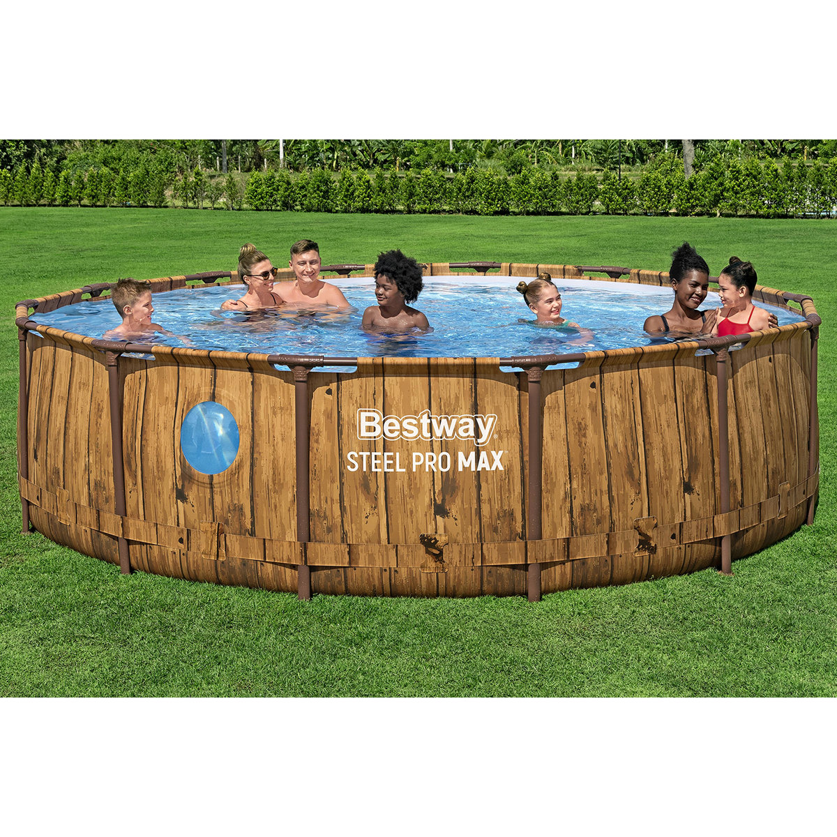 Bestway: Steel Pro MAX - Splashview Round Swimming Pool Set - 14' x 42 ...