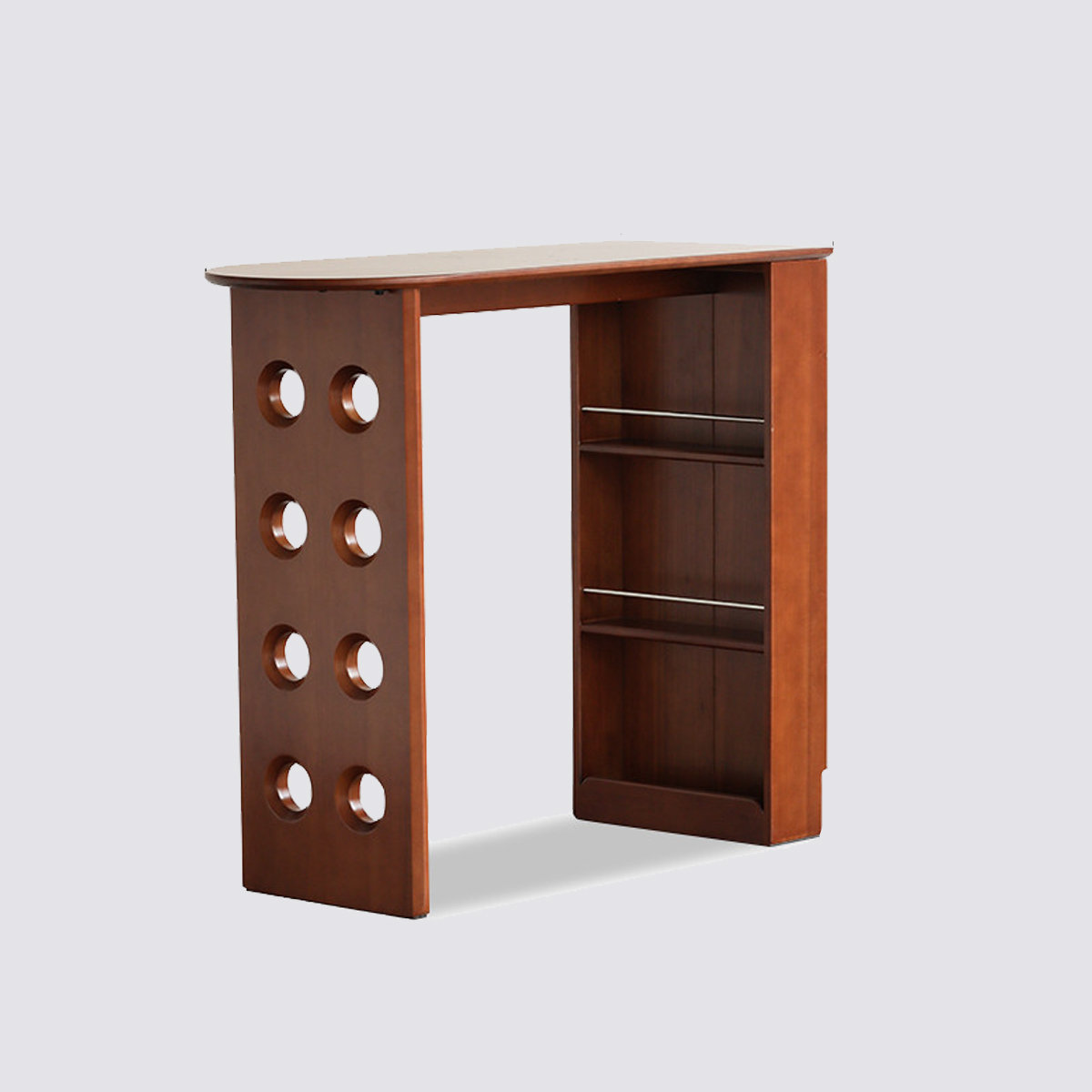 Hokku Designs Retro Solid Wood Bar Table with Storage Cabinets ...