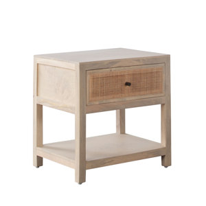 Diamond Sofa Sadler 1-Drawer Solid Mango Wood Accent Table In Natural ...