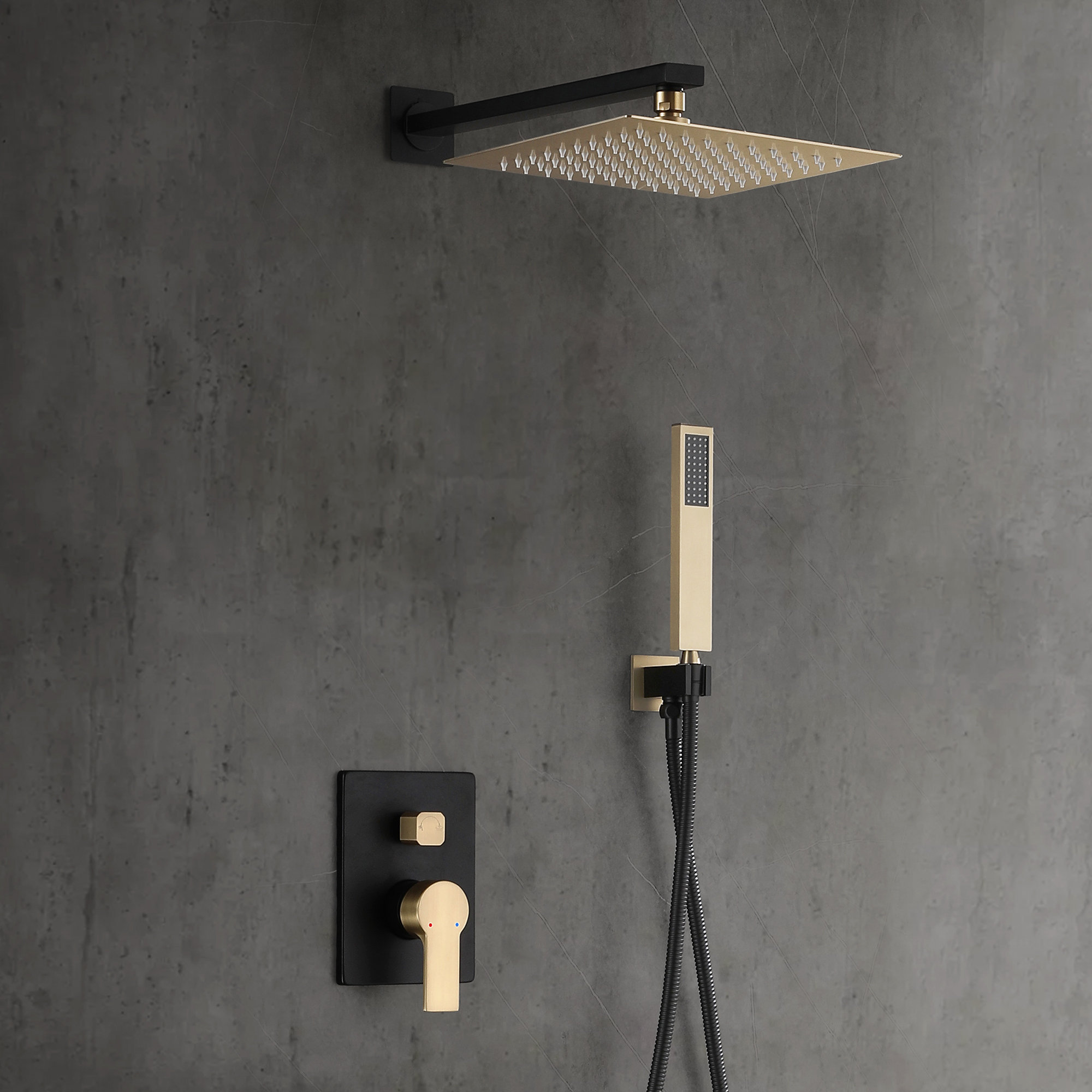 Designer Collection Wall Mounted Complete Shower System with Anti-Scald ...