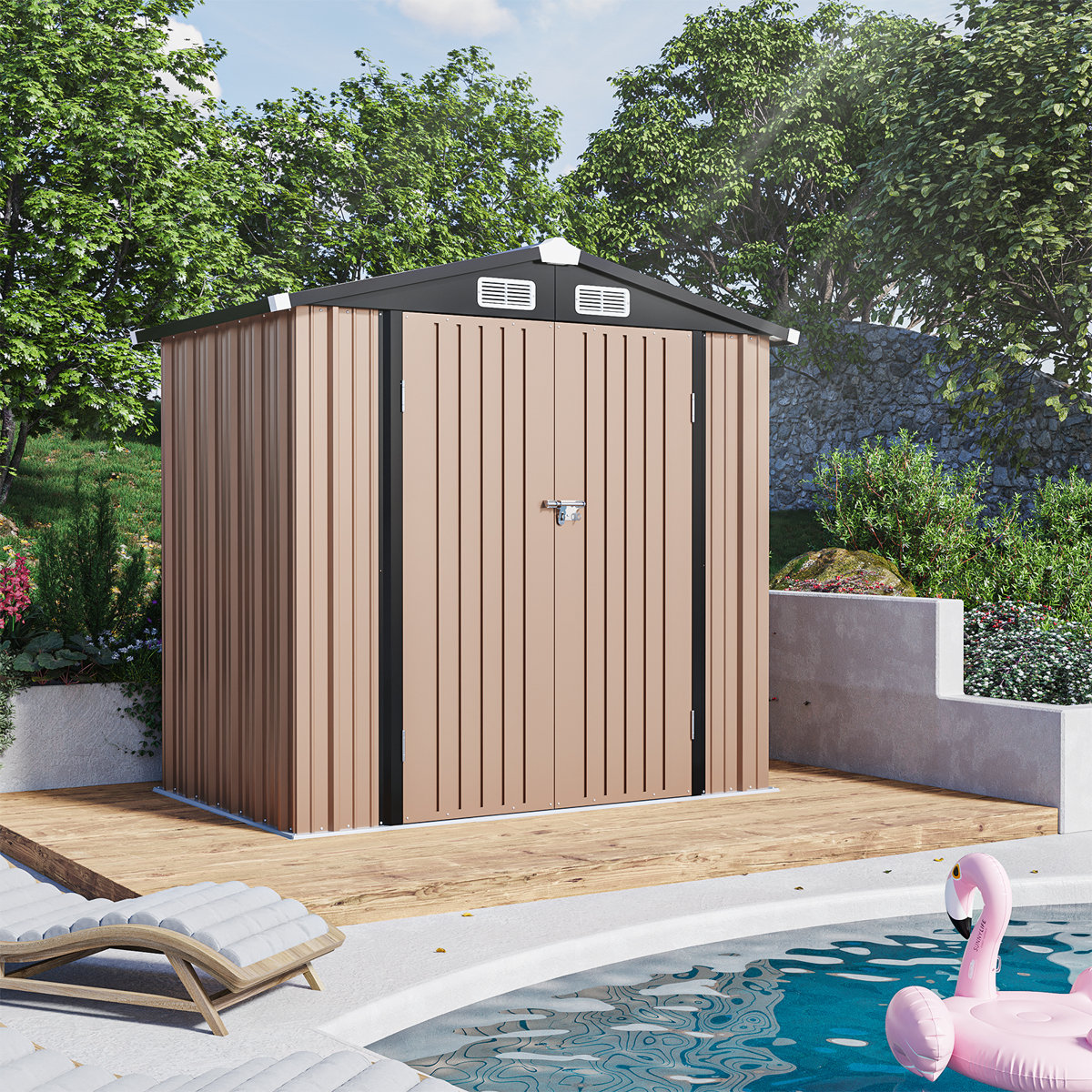 JolyDale 6 ft. W x 4 ft. D Metal Storage Shed & Reviews | Wayfair