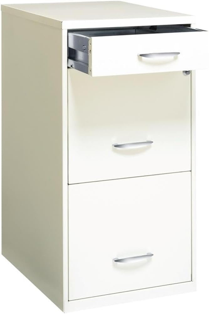 17 Stories 3 Drawers 27.32" Vertical White Metal Filing Cabinet ...