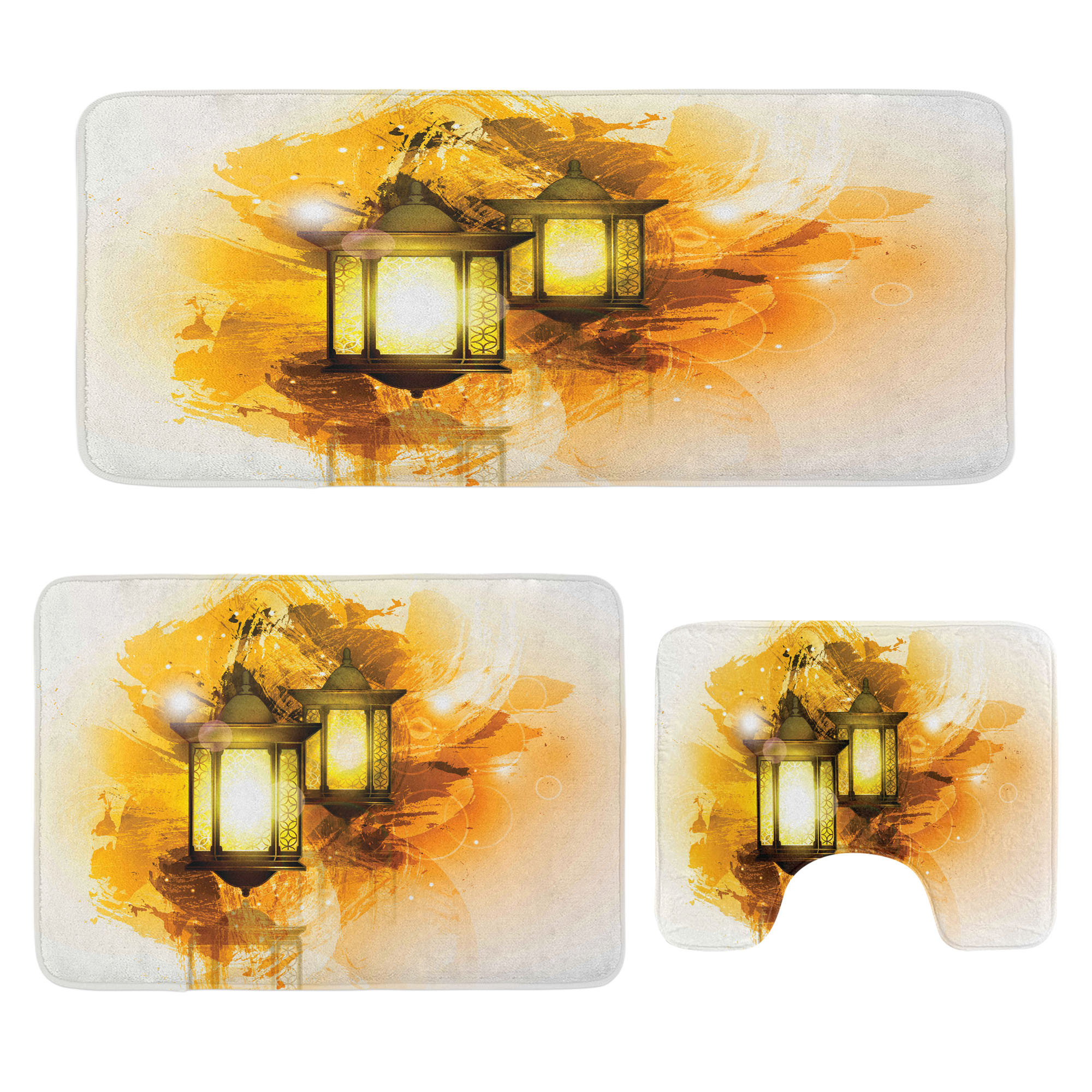 East Urban Home Orient Bathroom Rug Set 3 Pieces U-Shape & Rectangle ...