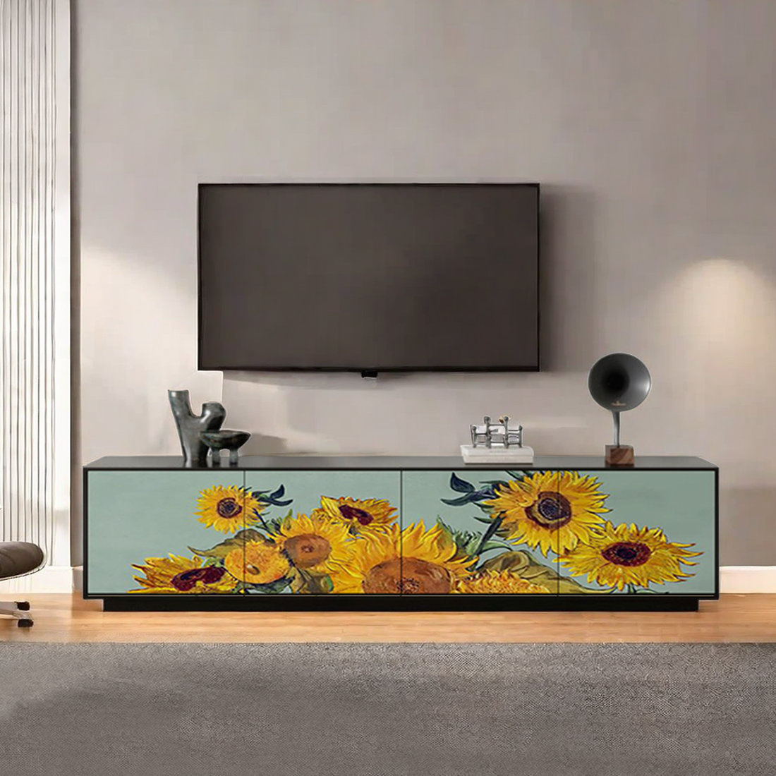 Aurora Craft French Style Walnut TV Stand With Enclosed Bottom ...