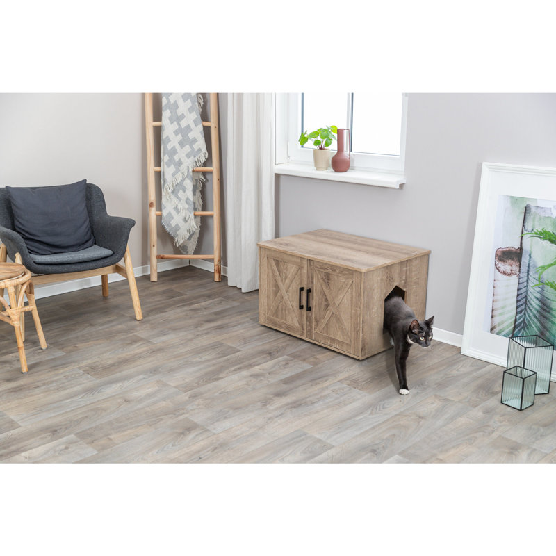 TRIXIE XL Farmhouse Litter Box Enclosure, Indoor Cat Furniture, Hidden ...