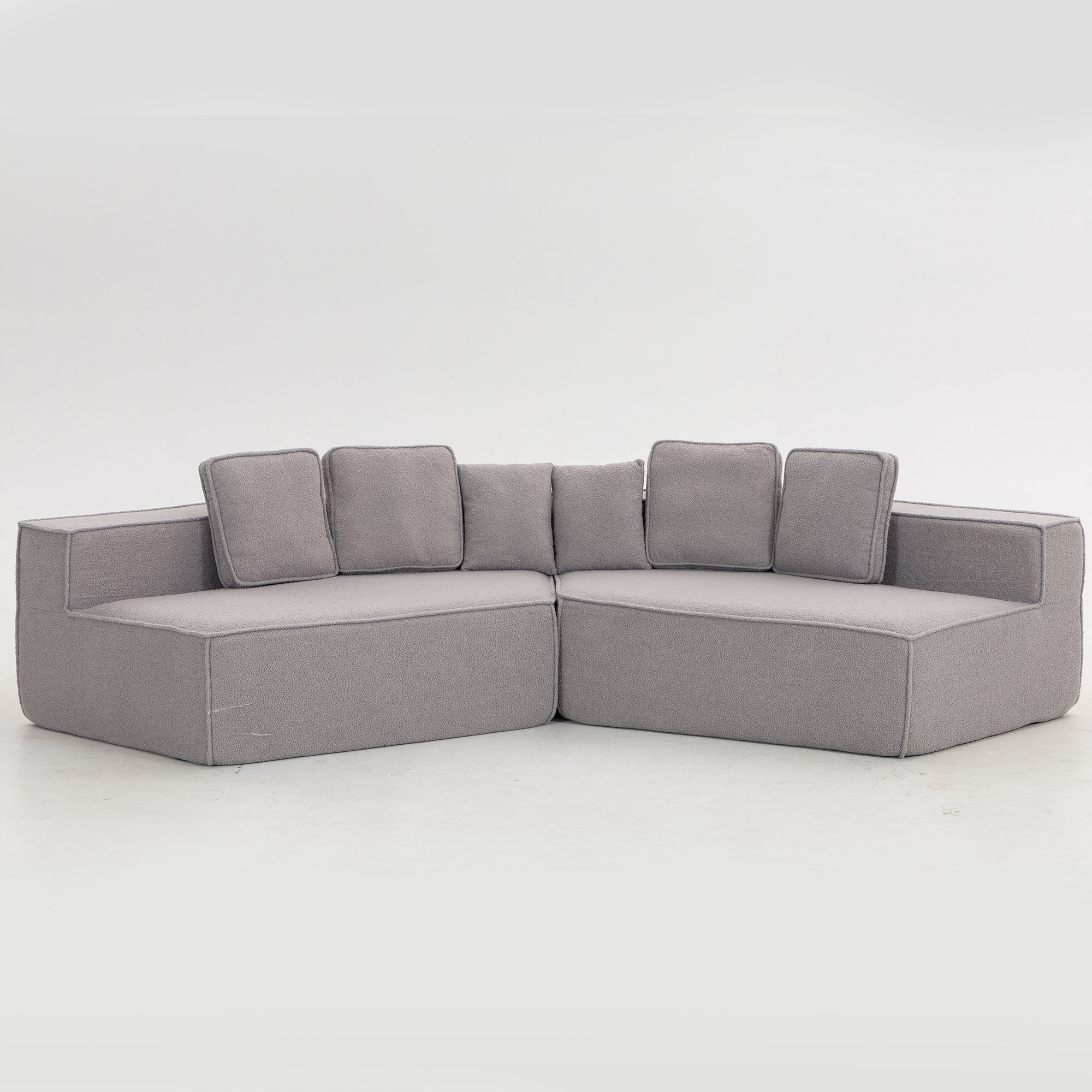 Wrought Studio™ Oversized Modular Sectionals With Teddy Fabric, Modern ...