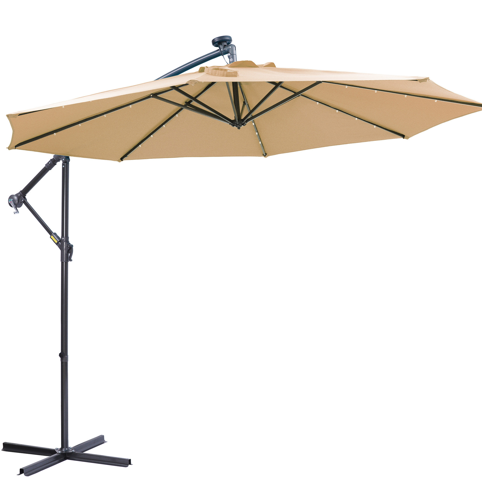 Latitude Run® Taupe Solar Led Hanging Umbrella. Build, To Sun And Rain ...