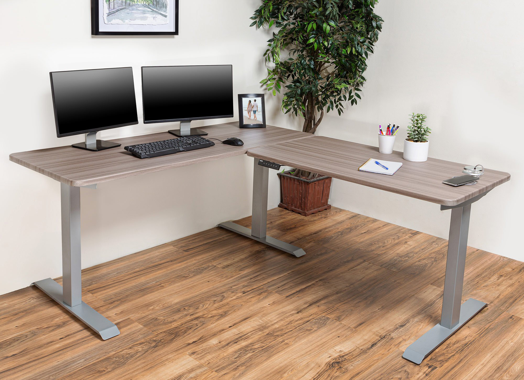 BRODAN Height Adjustable L-Shape Standing Desk & Reviews | Wayfair