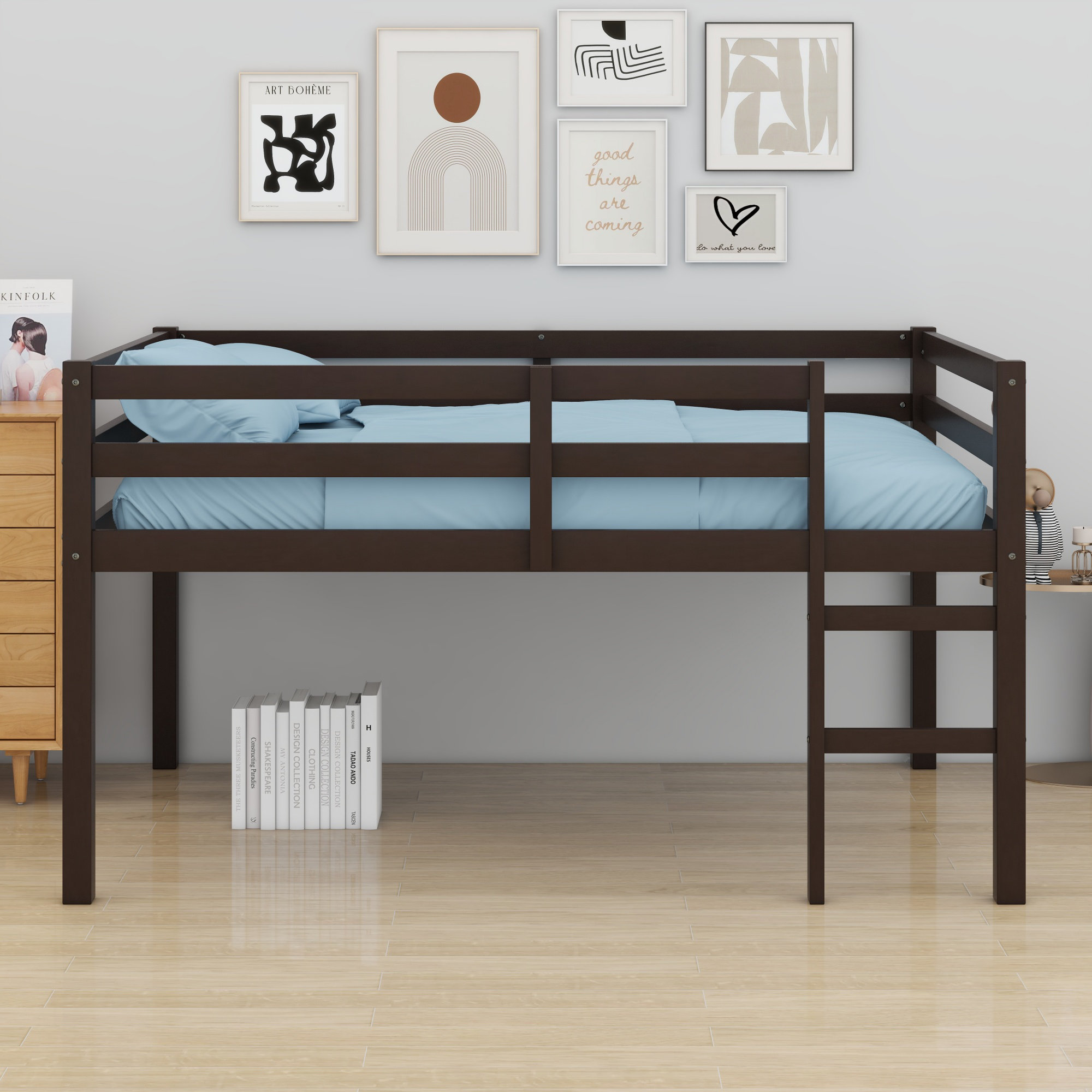Harriet Bee Wood Loft Bed With Ladder - Wayfair Canada