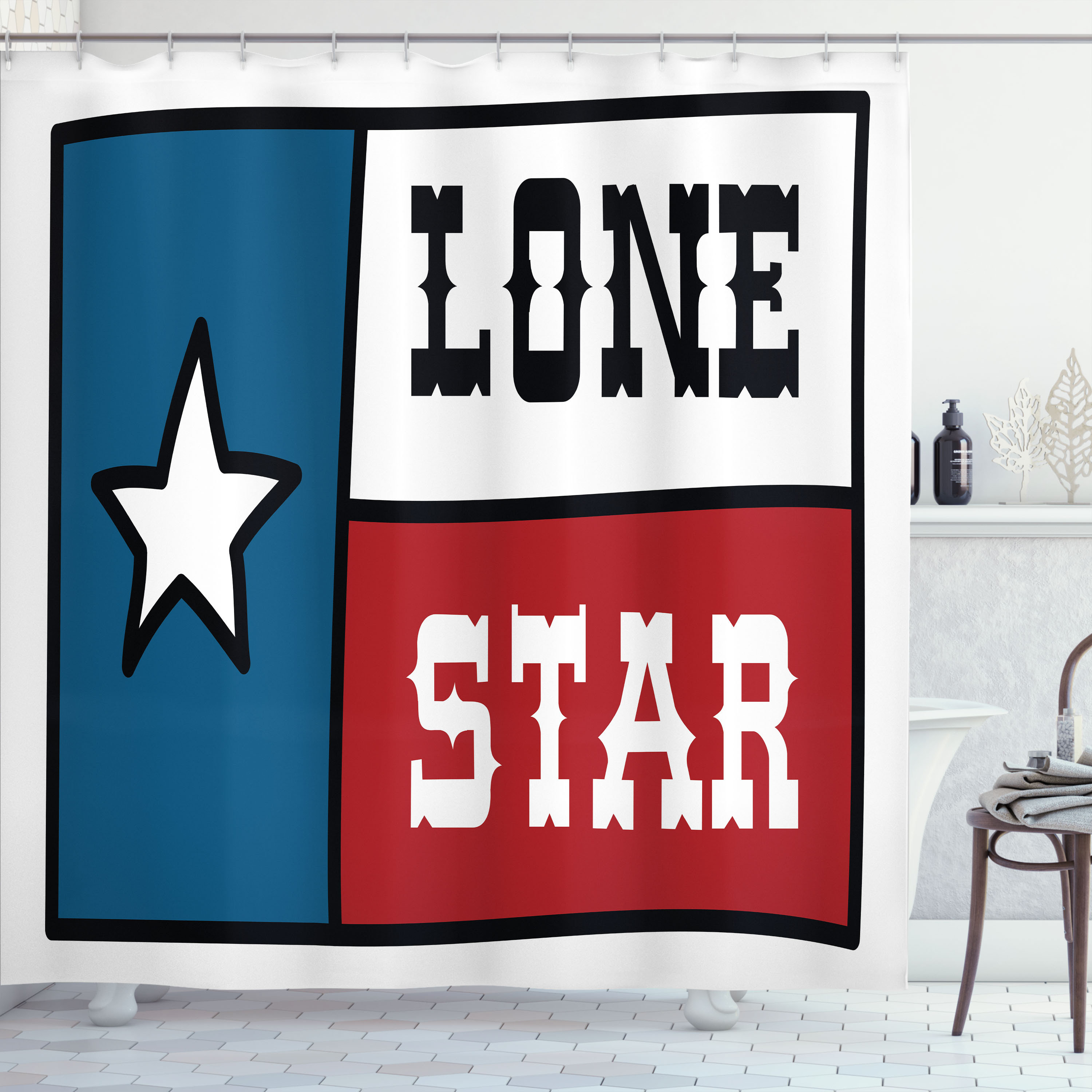 East Urban Home Texas Star Shower Curtain State Flag Design | Wayfair