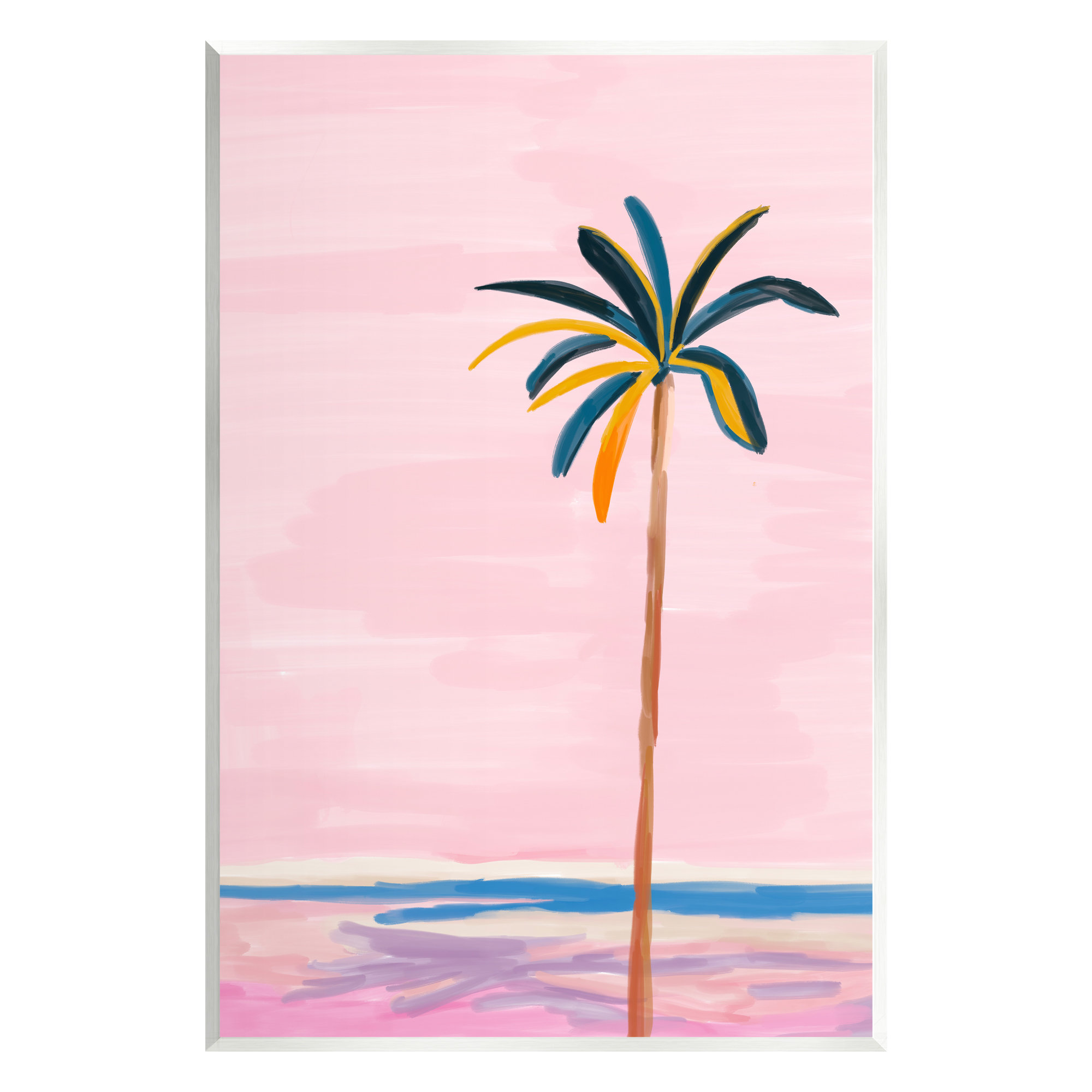 Stupell Industries Pink Modern Palm Tree Canvas Wall Art Design by ...