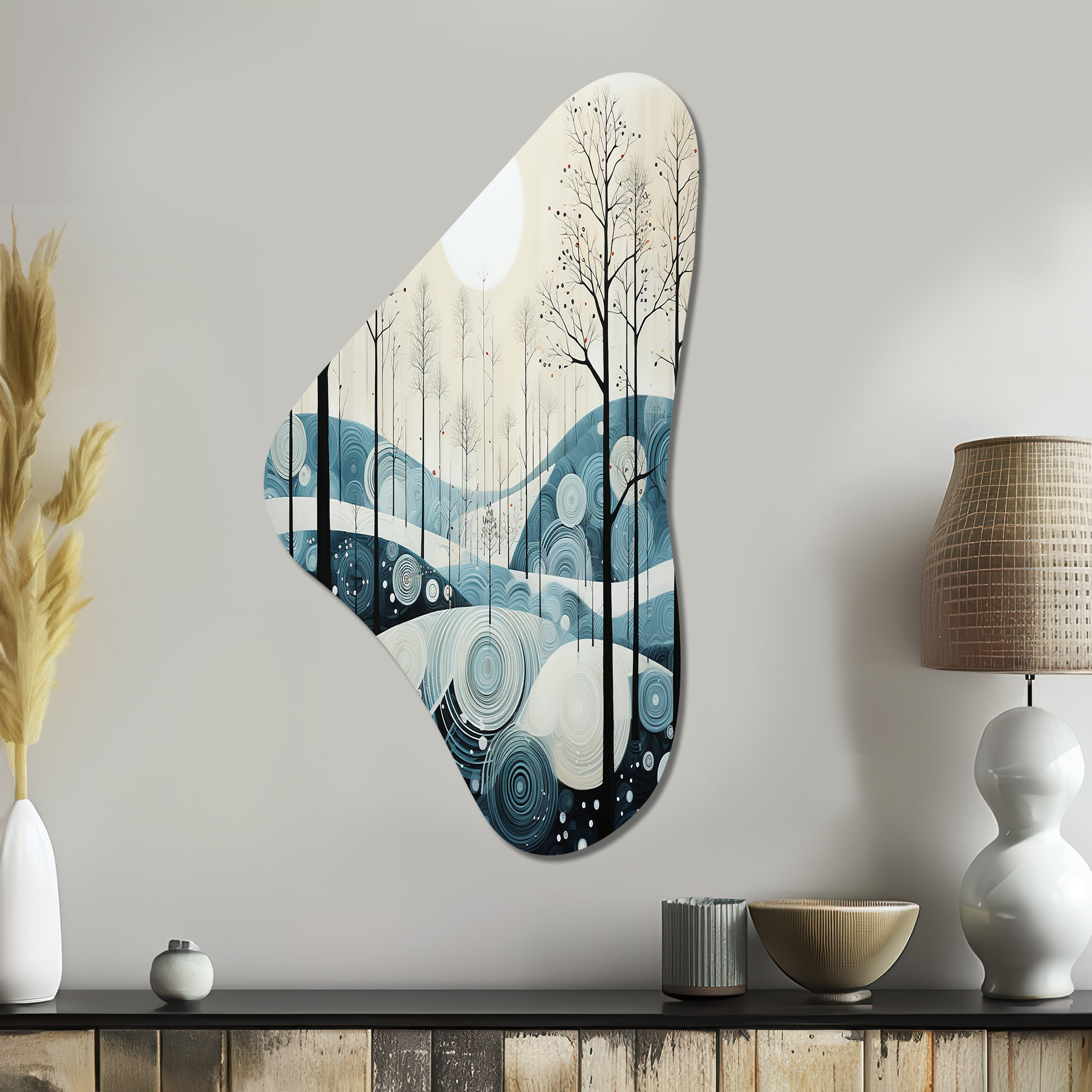 Design Art Blue White Modern Scandinavian Serenade II - Modern ...