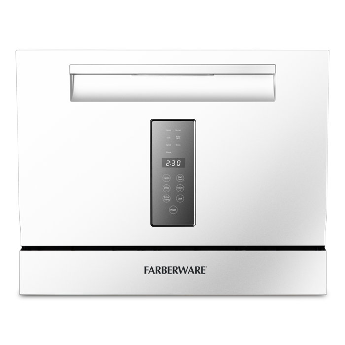 Farberware Professional 6-Piece Countertop Dishwasher, White & Reviews ...