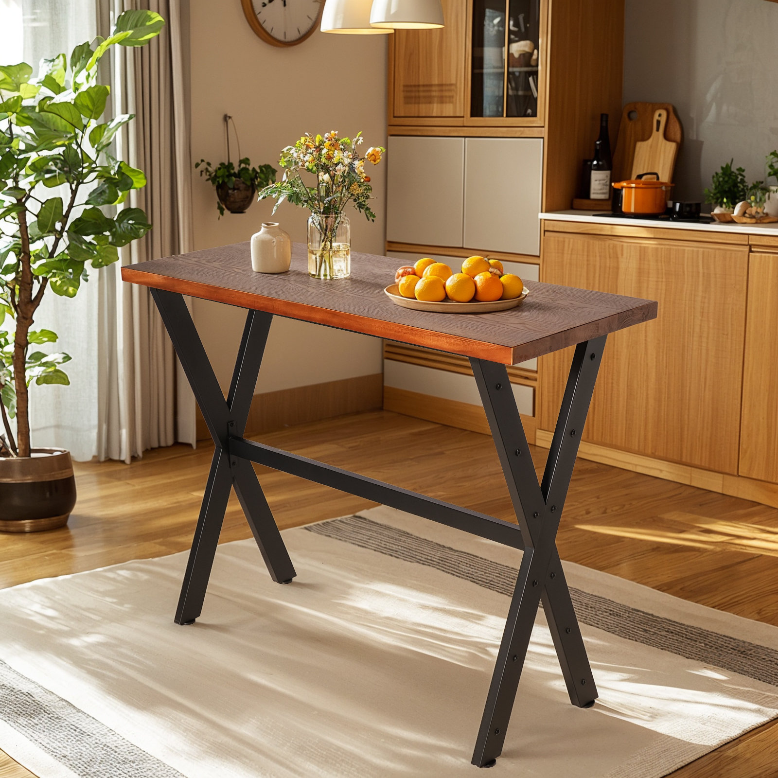 Ebern Designs Bar Table, 55.12"L×41.3"H Bar Height Pub Table High Top ...