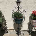 Lark Manor™ 39" Metal Solar Planter Stand with Pot & Reviews | Wayfair