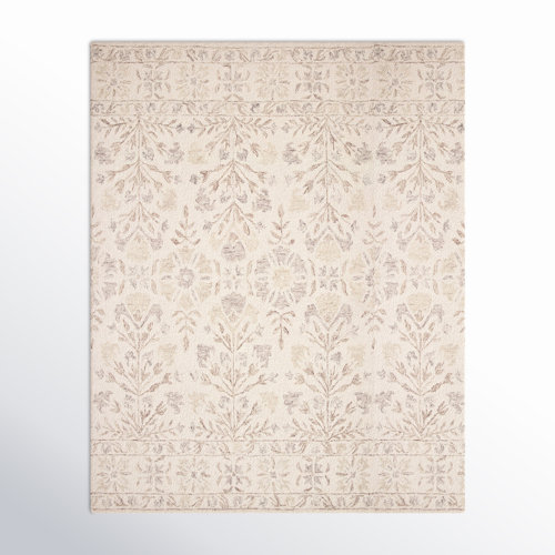 Aden Floral Handmade Hooked Wool Ivory/ Brown/Grey Area Rug & Reviews ...