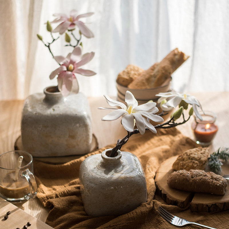 Winston Porter Silk Magnolia Arrangement & Reviews | Wayfair