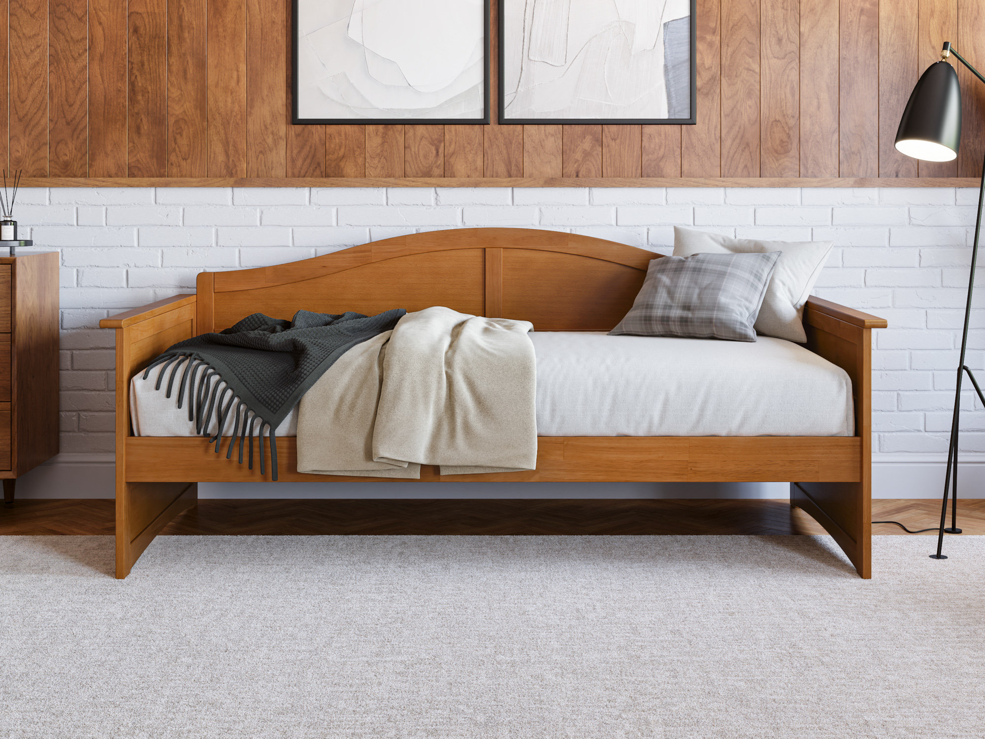Lark Manor Amalya Modern Solid Wood Twin Daybed | Wayfair