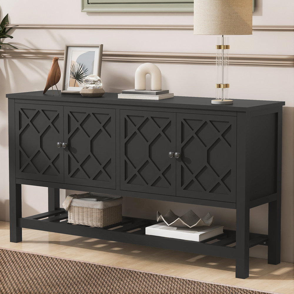 Red Barrel Studio Elegant Entryway Table with Polygonal Door Design ...