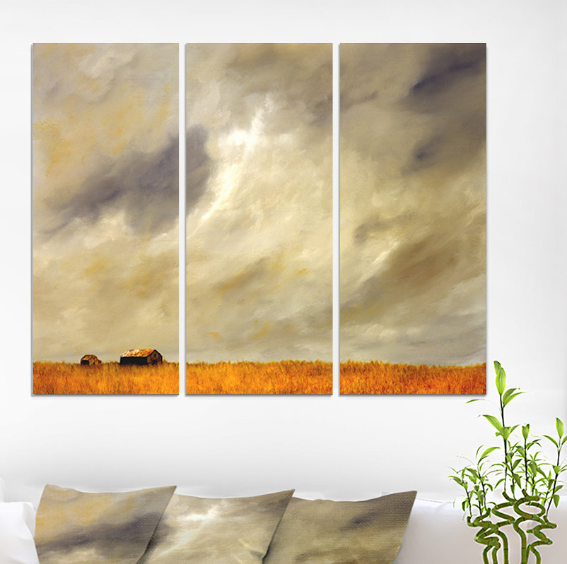 East Urban Home 'Winthrop Washington Farmhouse in Cloudy Skies' Oil ...