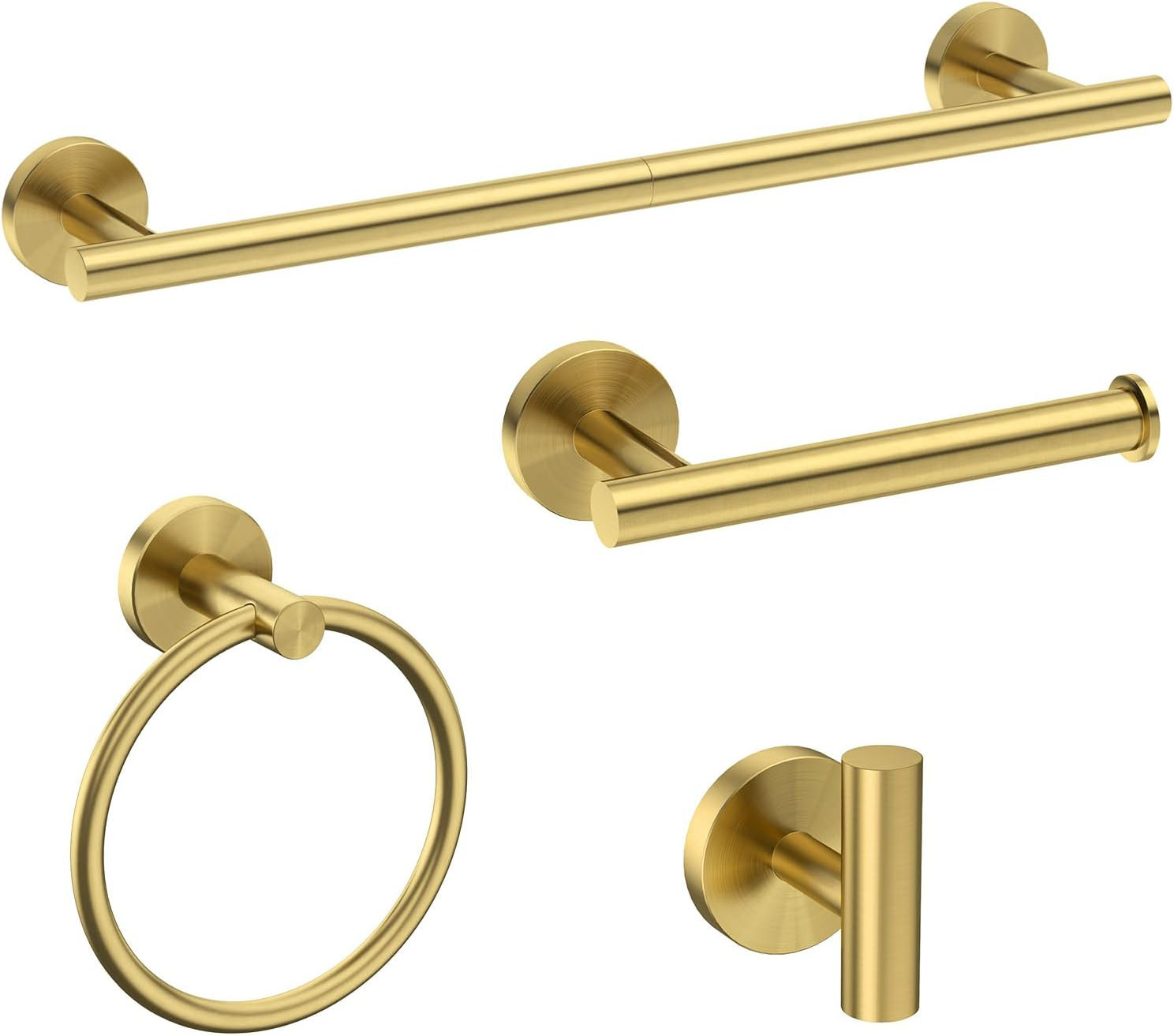 Ivy Bronx 4-Piece 18-Inch Towel Bar Set Wall-Mounted SUS304 Stainless ...