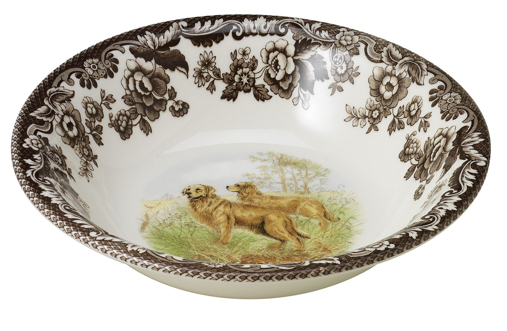 Spode Woodland Dogs Ascot Cereal Bowl 8" Goldn Ret & Reviews | Wayfair