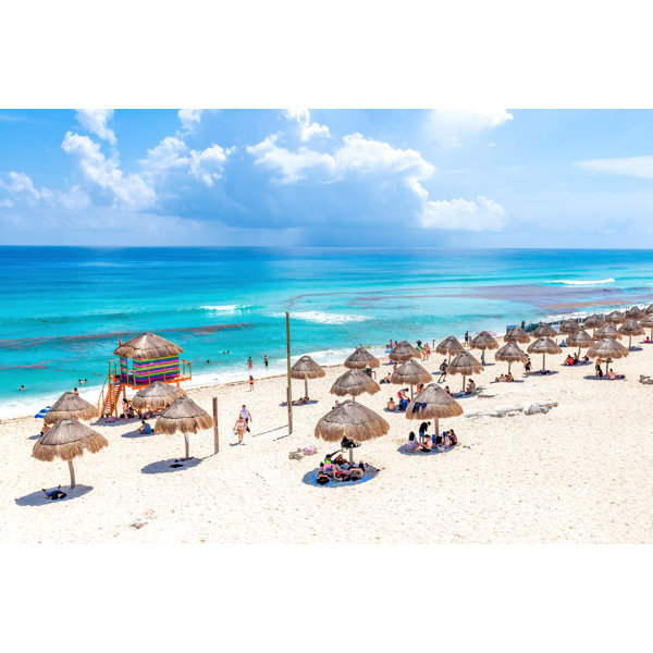 Beachcrest Home Pattern Or Thatched Umbrellas by Yelena Rodriguez Mena ...