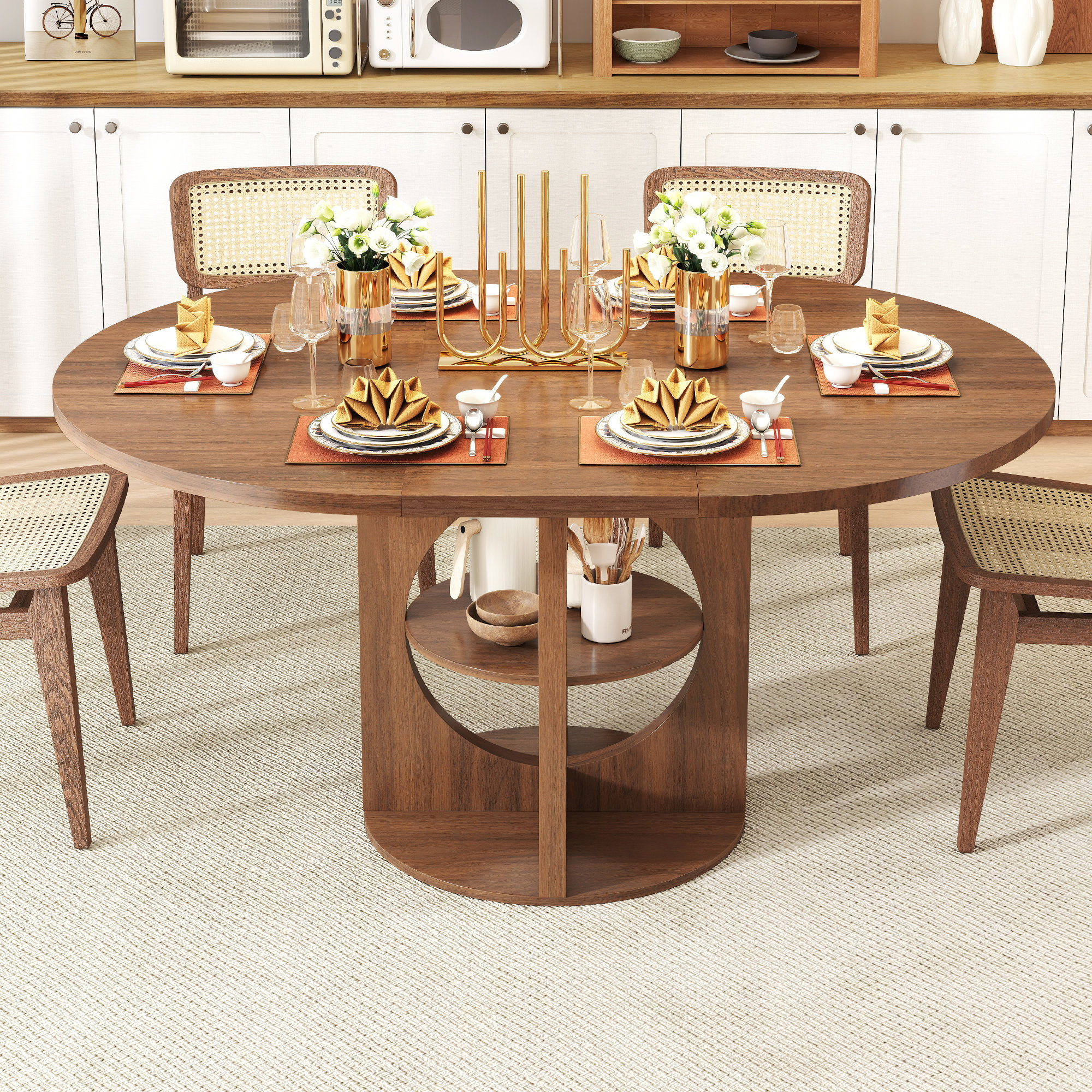 round extendable dining table 4 6